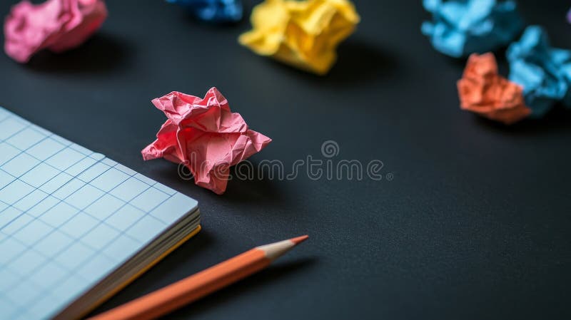 Creative Ideas and Inspiration with Crumpled Paper and Pencil a ...