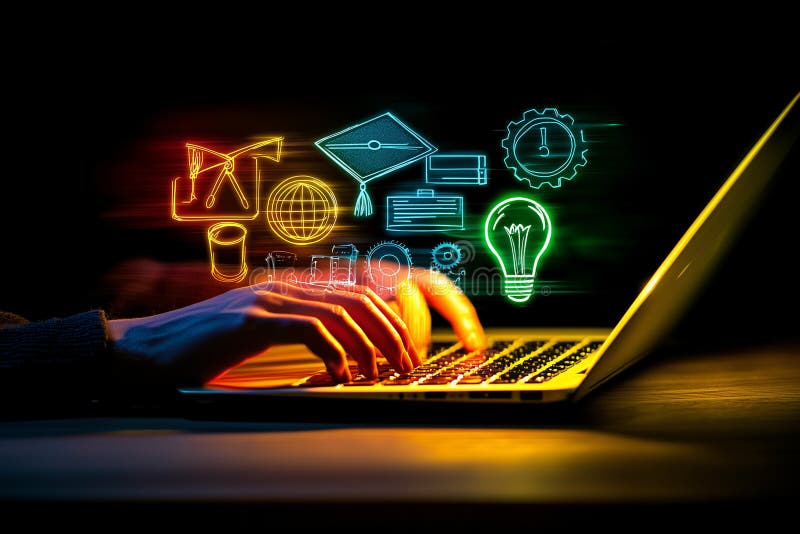 Creative Ideas for Learning Online Stock Illustration - Illustration of ...