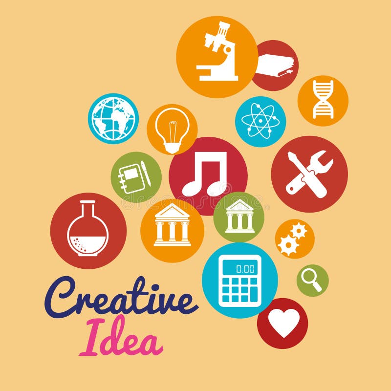 Creative ideas set icons stock vector. Illustration of knowledge ...