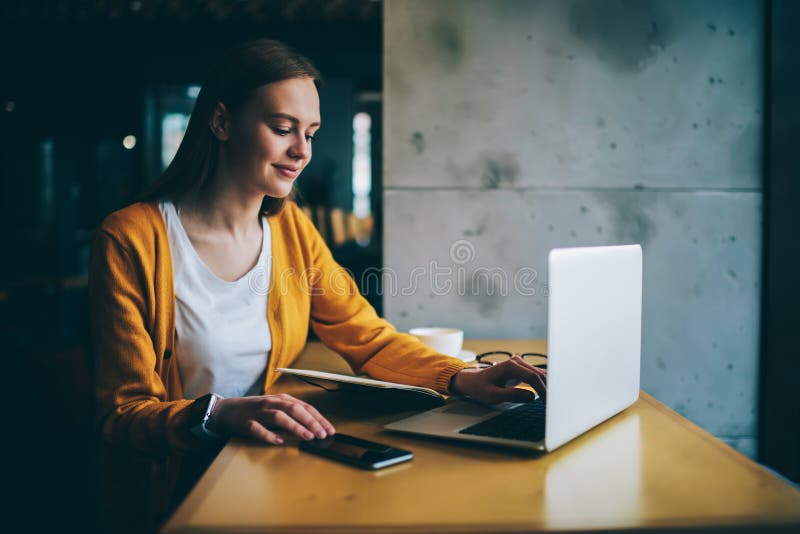 On Creative Ideas for Startup Project on Modern Netbook Stock Photo ...