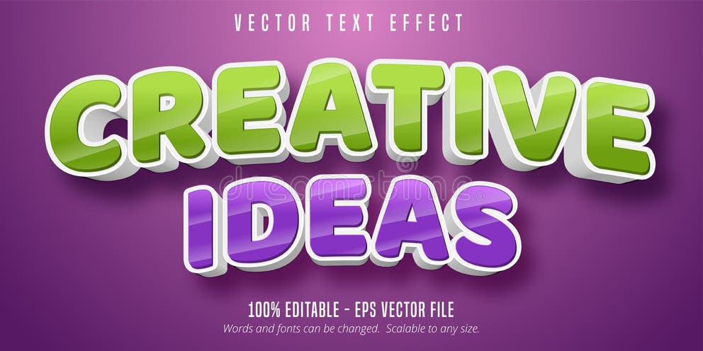 Creative Ideas Text, 3d Editable Text Effect Stock Vector ...