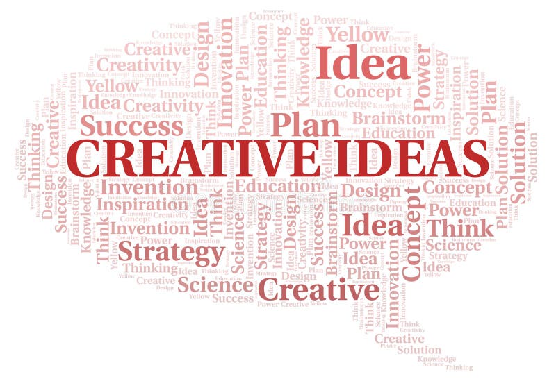 Creative Ideas Word Cloud, Made with Text only. Stock Illustration ...