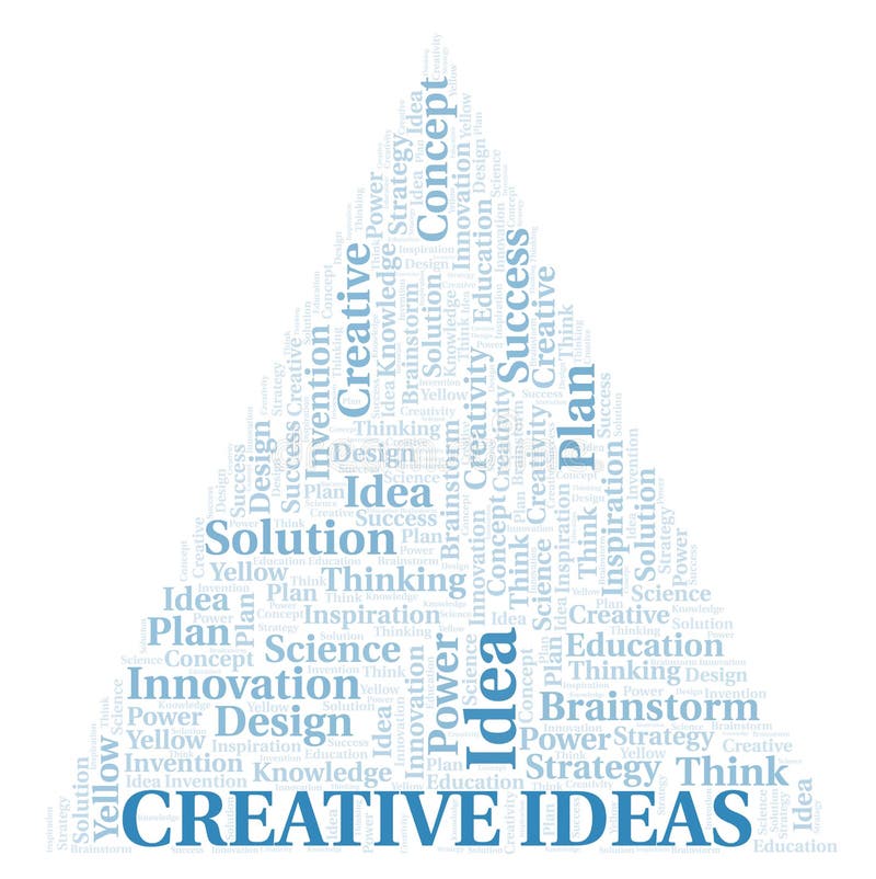 Creative Ideas Word Cloud, Made with Text only. Stock Illustration ...