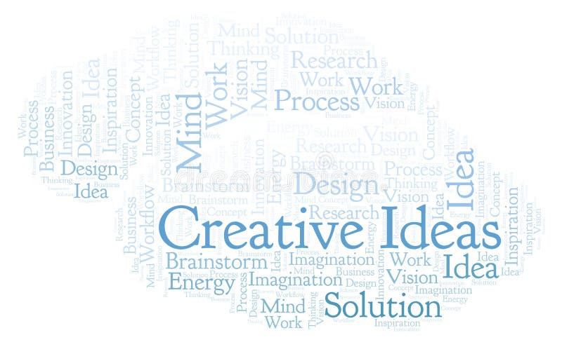 Creative Ideas Word Cloud, Made with Text only. Stock Illustration ...