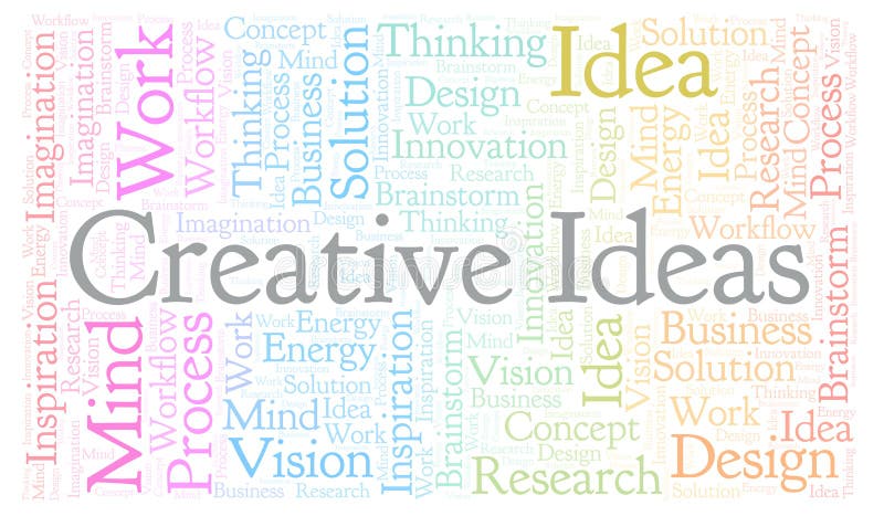 Creative Ideas Word Cloud, Made with Text only. Stock Illustration ...