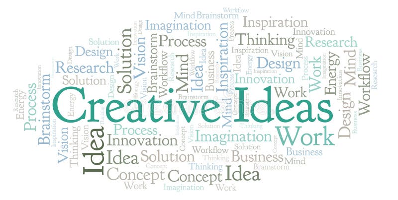 Creative Ideas Word Cloud, Made with Text only. Stock Illustration ...