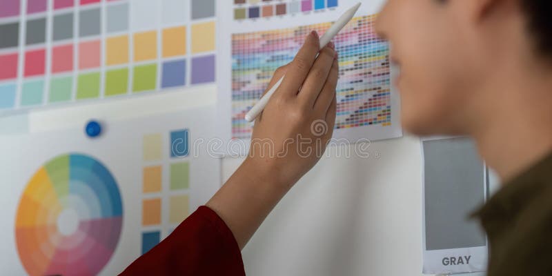 Creative Ideation and Color Selection. Team Member Selects Colors from ...