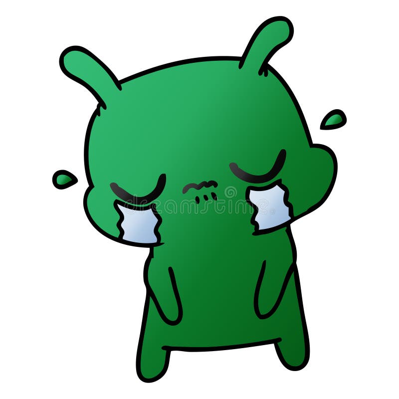 Gradient Cartoon of Cute Sad Alien Stock Vector - Illustration of funny ...