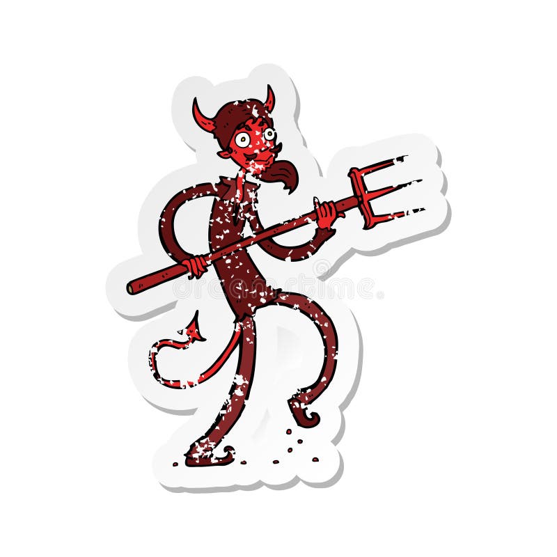 Devil with pitchfork stock vector. Illustration of cute - 20899731