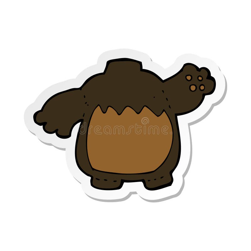 Sticker of a Cartoon Black Bear Body Stock Vector - Illustration of ...