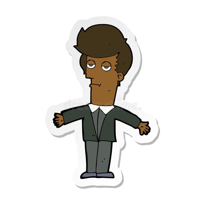 Sticker of a Cartoon Bored Man Stock Vector - Illustration of cartoon ...