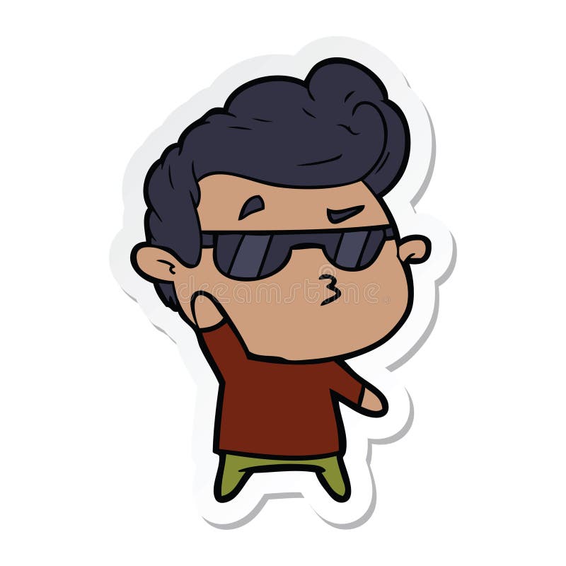 Sticker of a Cartoon Cool Guy Stock Vector - Illustration of drawing ...