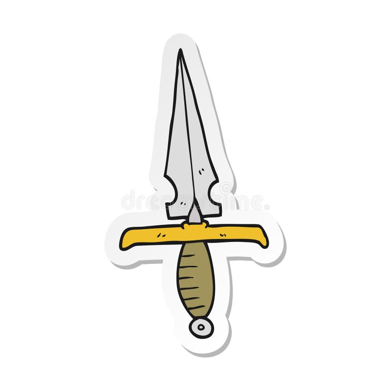 Sticker of a Cartoon Dagger Stock Vector - Illustration of objects ...