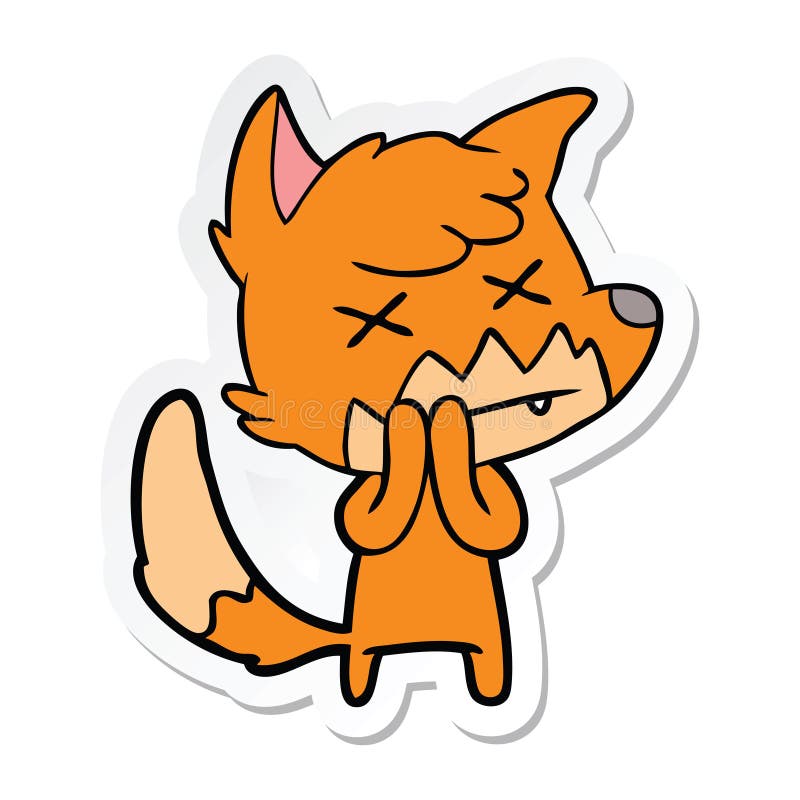 Sticker of a Cartoon Dead Fox Stock Vector - Illustration of icon, dead ...