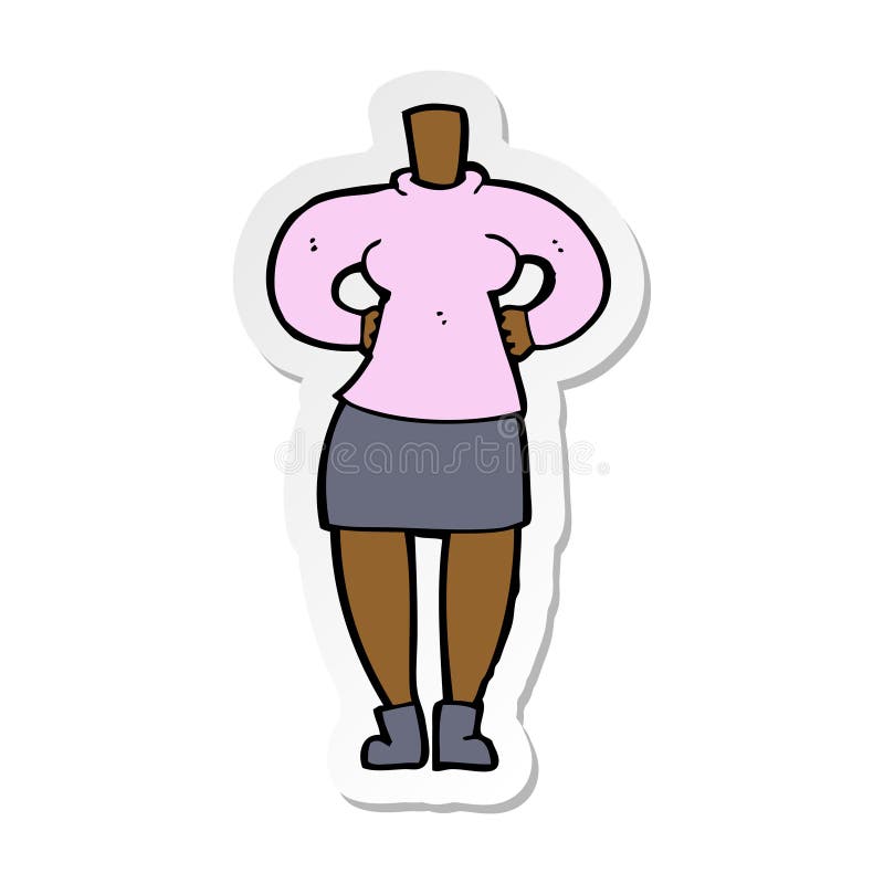 Sticker of a Cartoon Female Body Stock Vector - Illustration of symbol ...