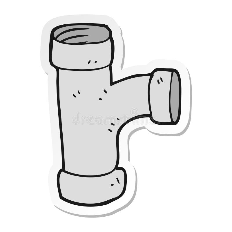 Sticker of a cartoon pipe stock vector. Illustration of cute - 149285803