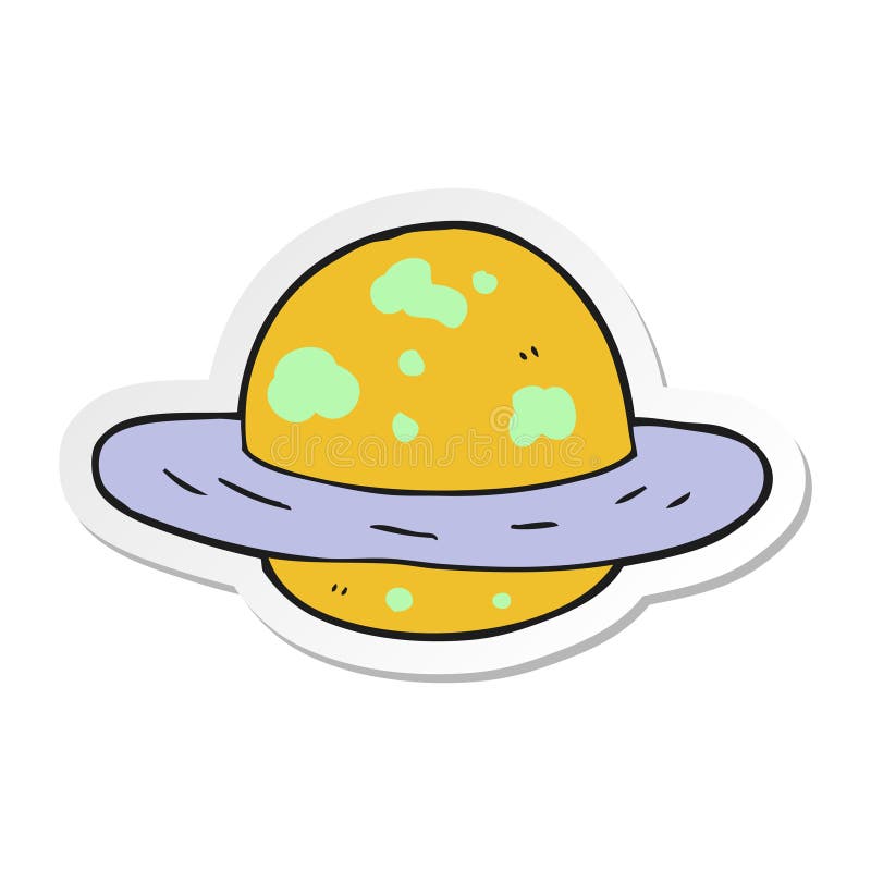 Sticker of a Cartoon Planet Stock Vector - Illustration of hand ...