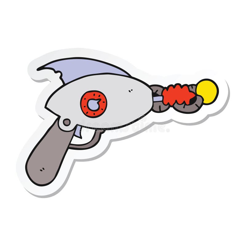 Sticker of a Cartoon Ray Gun Stock Vector - Illustration of funny ...