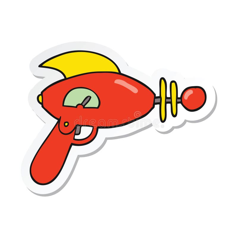 Sticker of a Cartoon Ray Gun Stock Vector - Illustration of doodle ...