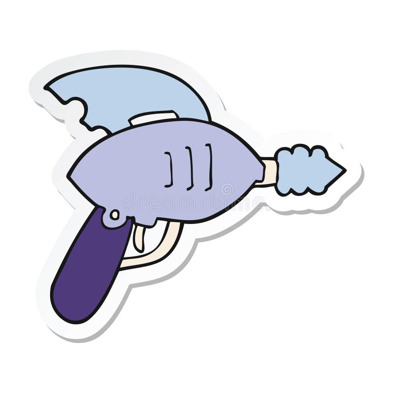 Sticker of a Cartoon Ray Gun Stock Vector - Illustration of sticker ...