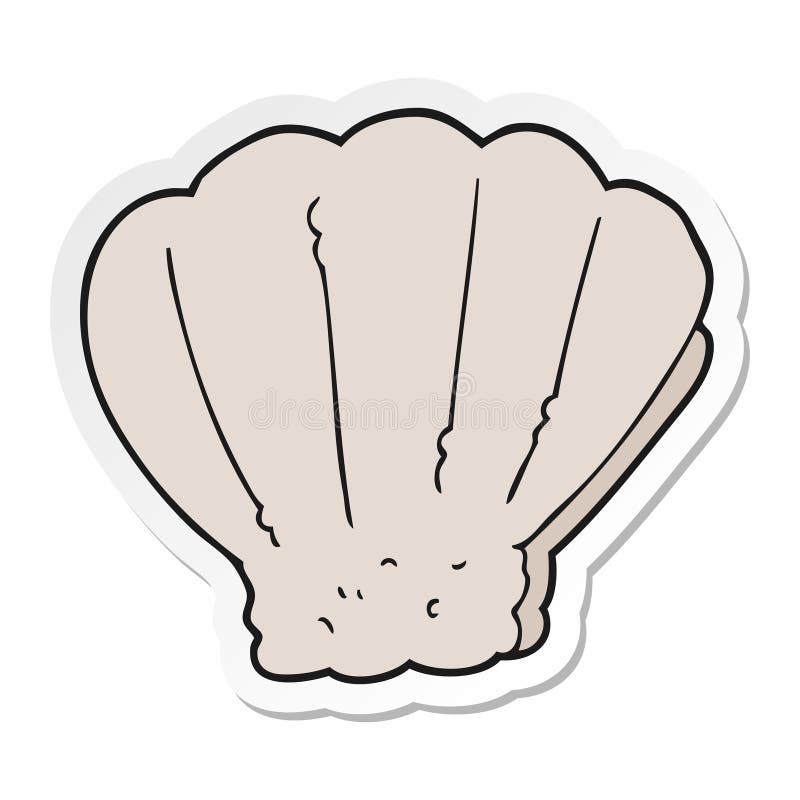 Sticker of a cartoon shell stock vector. Illustration of hand - 147738718