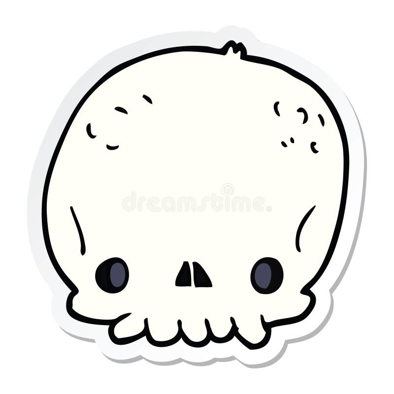 Sticker of a cartoon skull stock vector. Illustration of quirky - 149278053