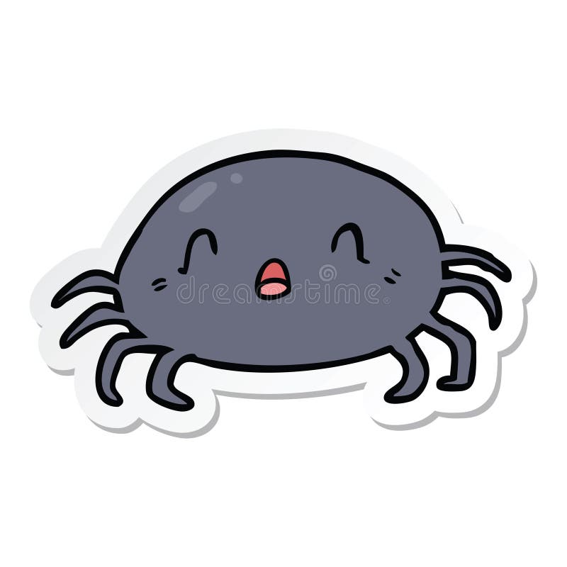 Sticker of a Cartoon Spider Stock Vector - Illustration of tick, decal ...