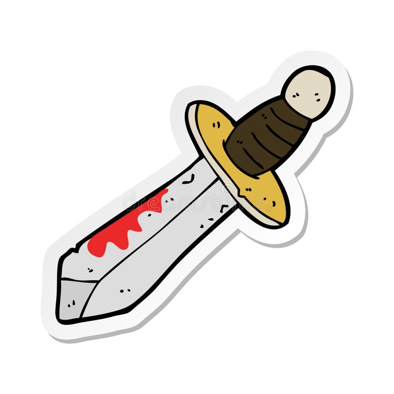 Sticker of a cartoon sword stock vector. Illustration of symbol - 147687186
