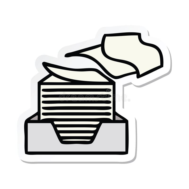 Sticker of a Cute Cartoon Stack of Office Papers Stock Vector ...