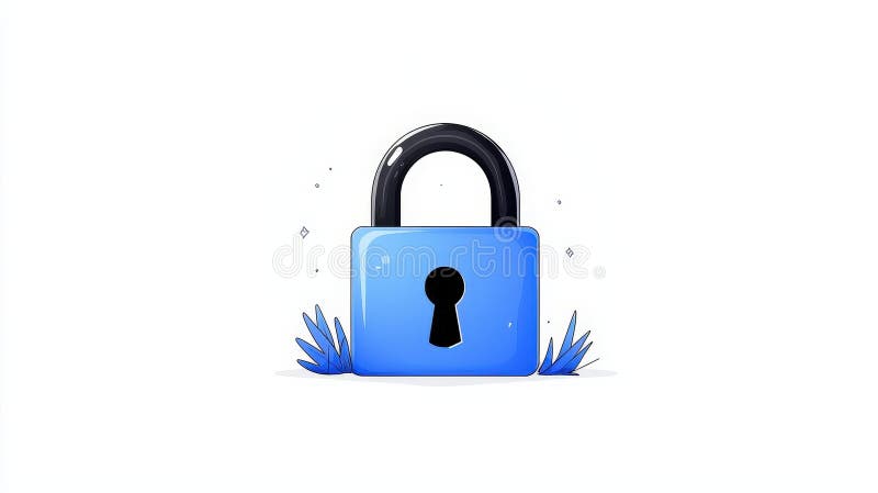 Creative Illustration of a Blue Lock Surrounded by Colorful Splash ...