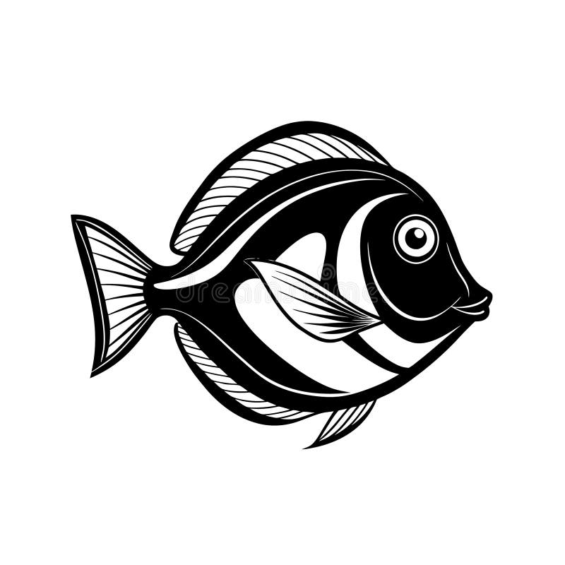 Creative Blue Tang Outline Illustration Stock Illustration ...