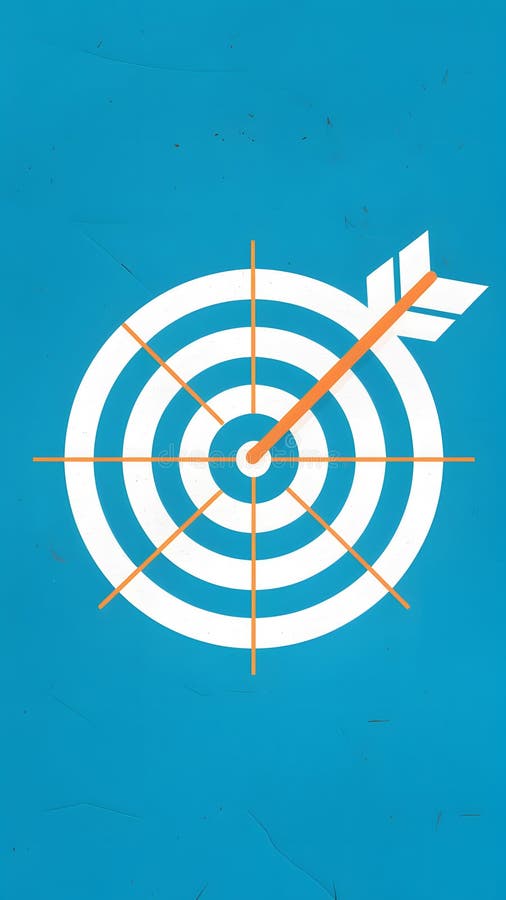 Creative Illustration Blue Target with Arrow Symbolizing Goal Setting ...