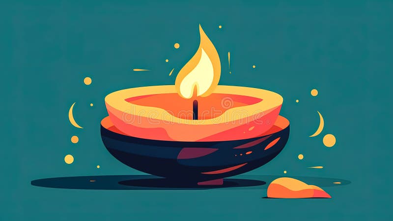 Creative Illustration with a Burning Candle, Generative AI. Stock ...