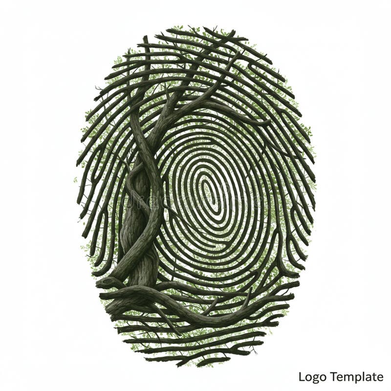 A Creative Illustration Combining a Fingerprint with Intertwined Tree ...