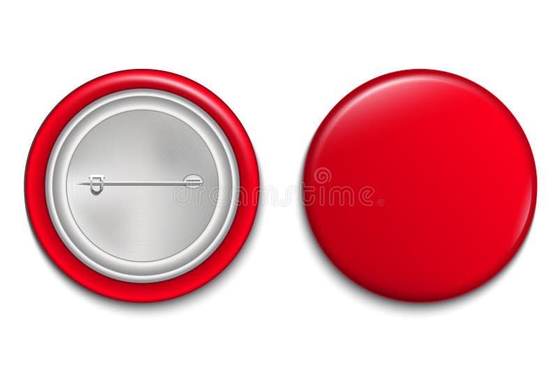 Creative Illustration of 3d Pin Button Isolated on Background. Front ...