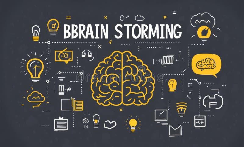 Creative Brainstorming and Idea Generation Concept Illustration with ...