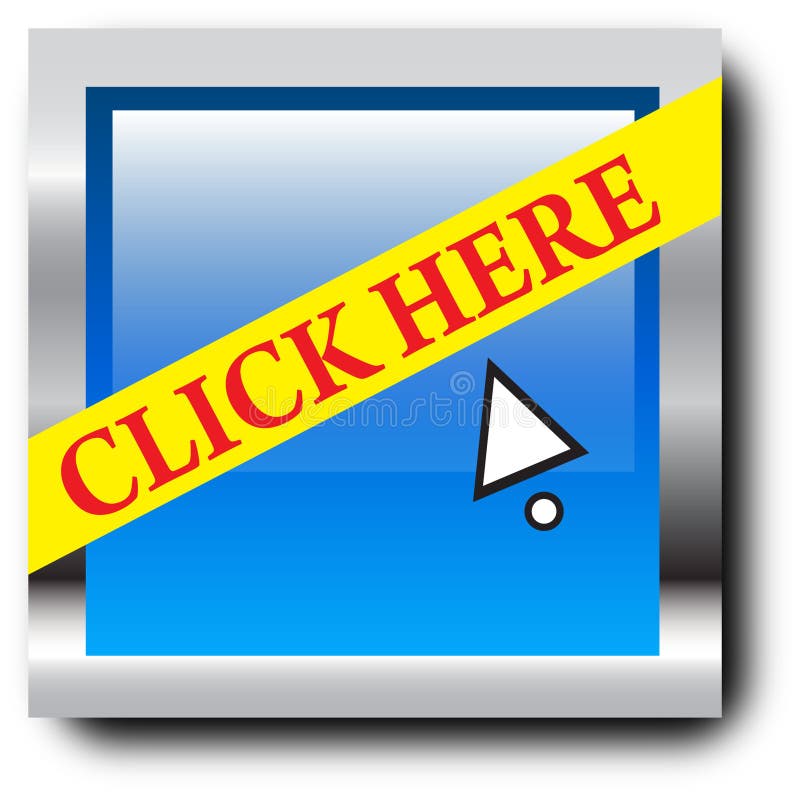Click Here Arrow Web Button Classic Button White Background Stock ...