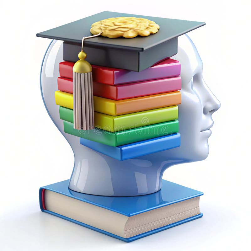 Creative Illustration of Educational Tools Featuring a Colorful Stack ...