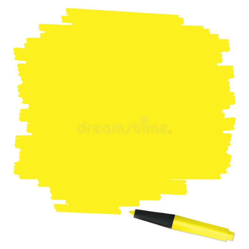 Highlighter Pen with Scribbles Stock Vector - Illustration of canvas ...