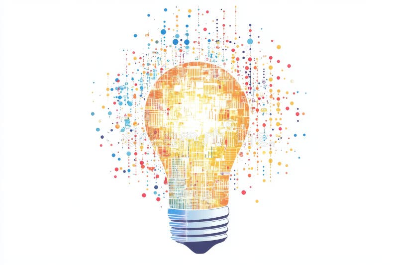 Data-Driven Bright Ideas stock illustration. Illustration of analytics ...