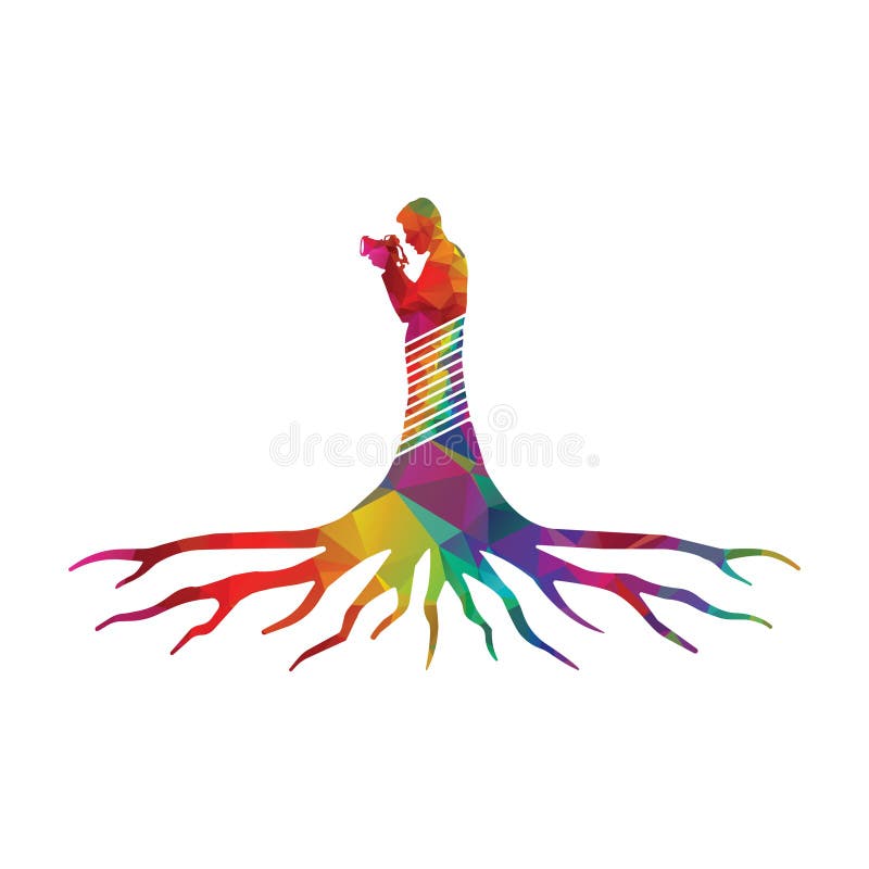 Creative Illustration of a Man with a Roots. Stock Vector ...
