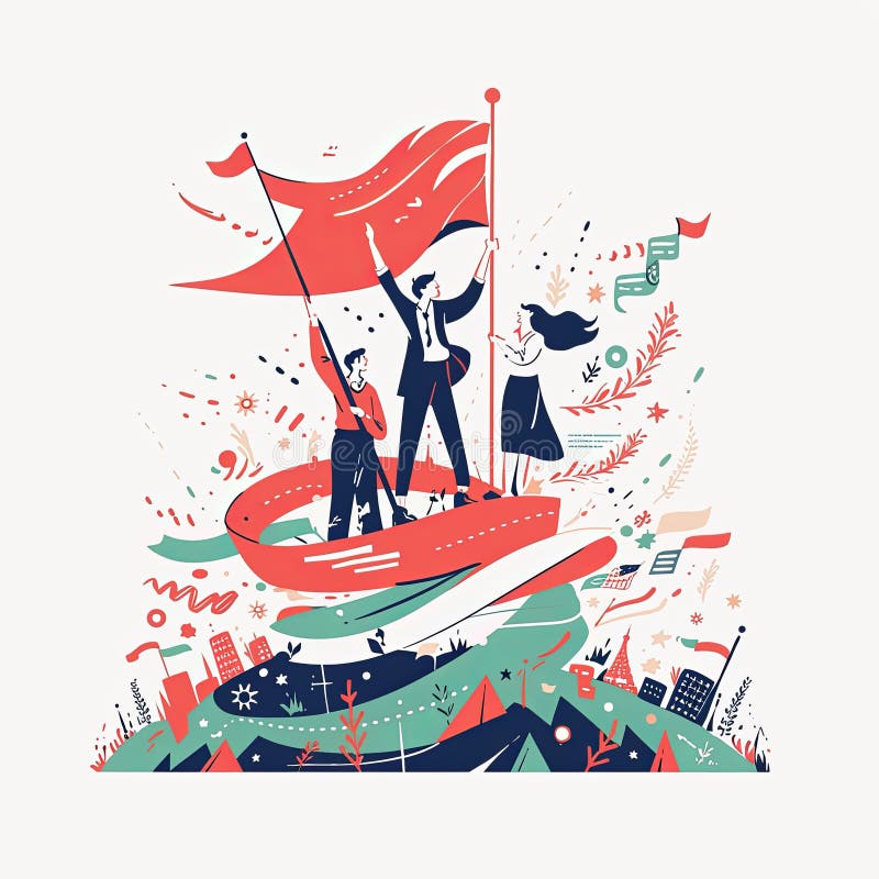 Creative Illustration of Mission Vision and Values Teamwork Concept ...