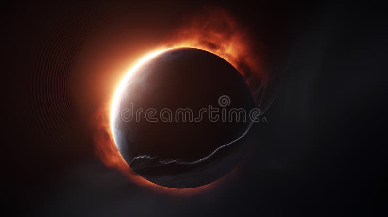 Creative Illustration of Natural Phenomenon of Eclipse Stock ...