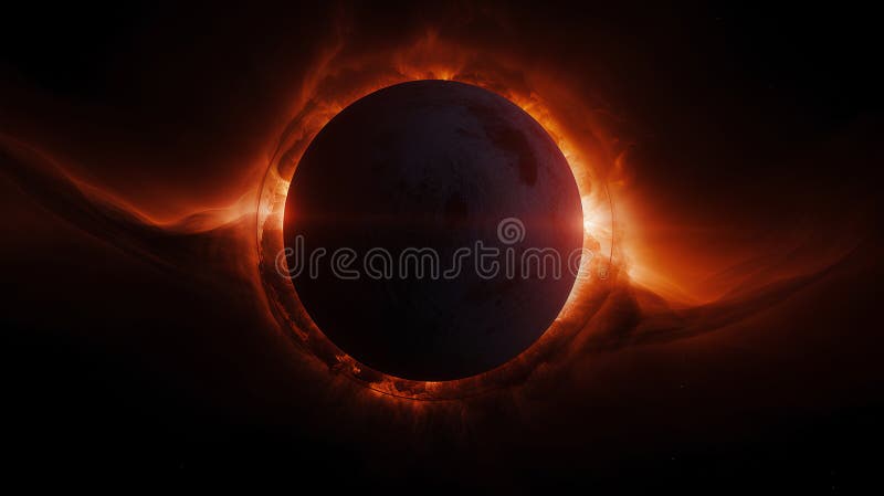 Creative Illustration of Natural Phenomenon of Eclipse Stock ...