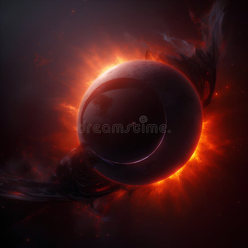 Creative Illustration of Natural Phenomenon of Eclipse Stock ...