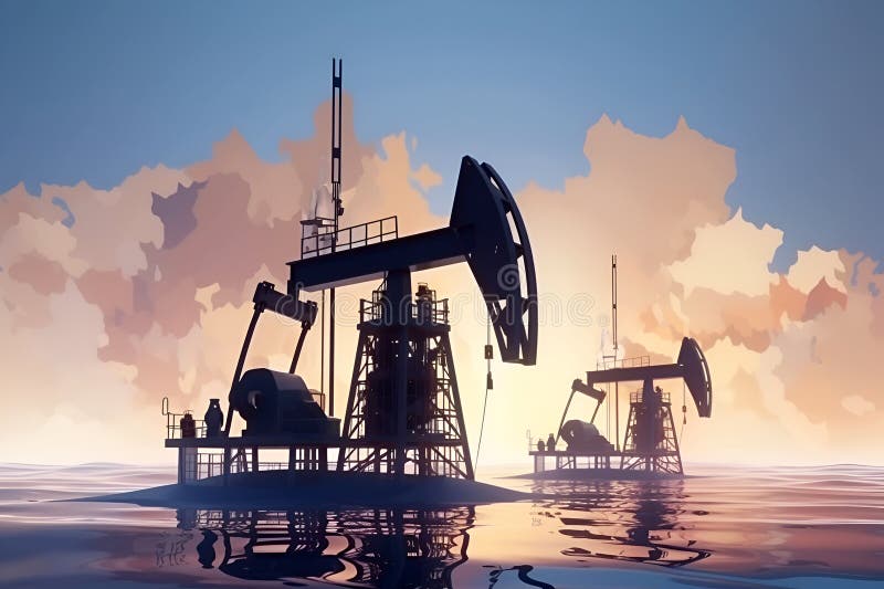 Creative Illustration of Oil Production Concept. AI Generated Stock ...