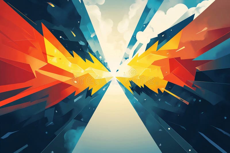 Creative Illustration of Overcoming Challenges. Stock Illustration ...