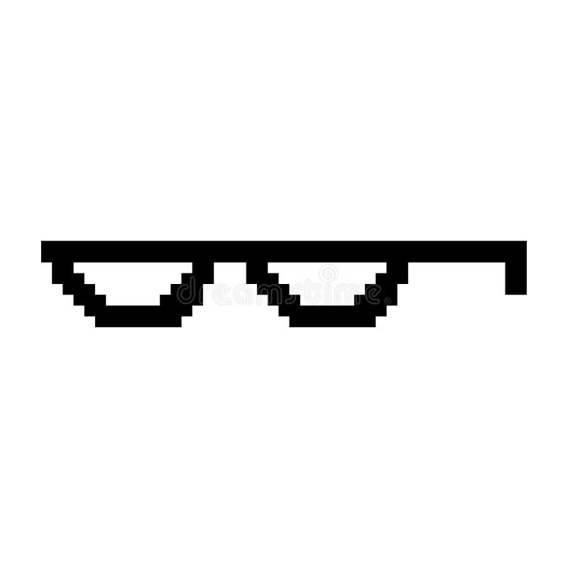 Creative Illustration Of Pixel Glasses Of Thug Life Meme Isolated On