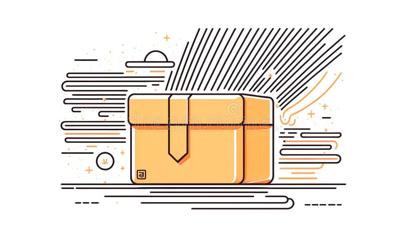 Creative Illustration with Postal Parcel, Generative AI. Stock ...