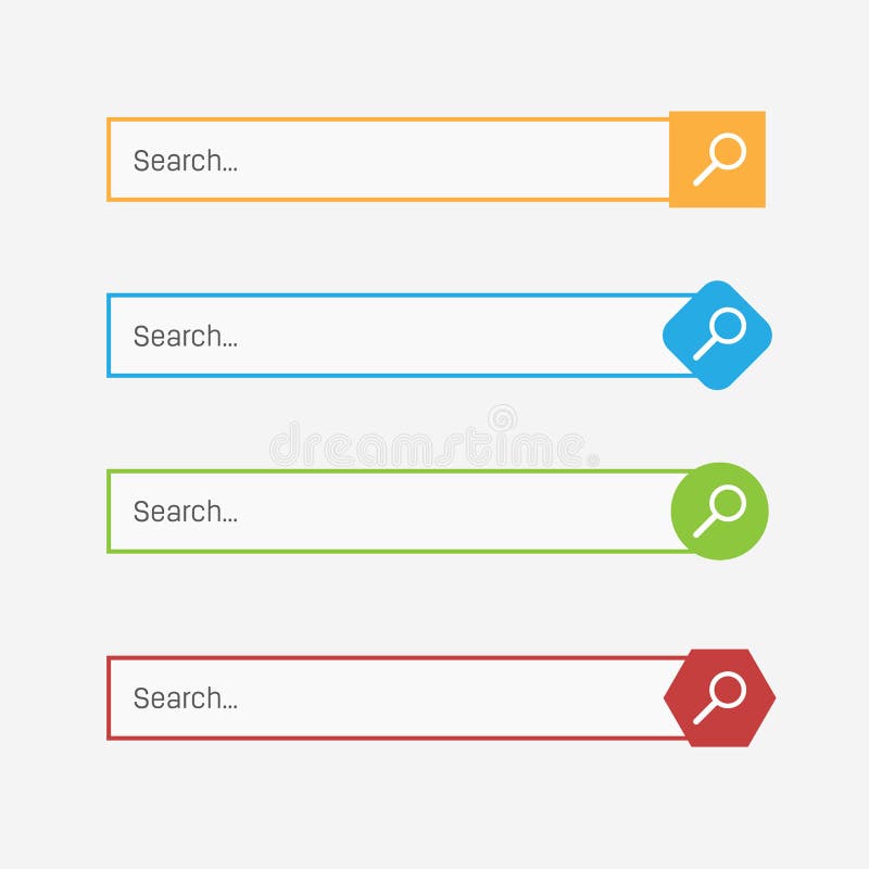 Creative Illustration of Search Bar Boxes Buttons. UI and UX Interface ...